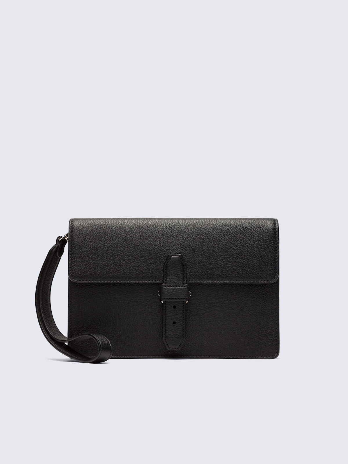 Black grained leather hand pouch | Brioni® US Official Store