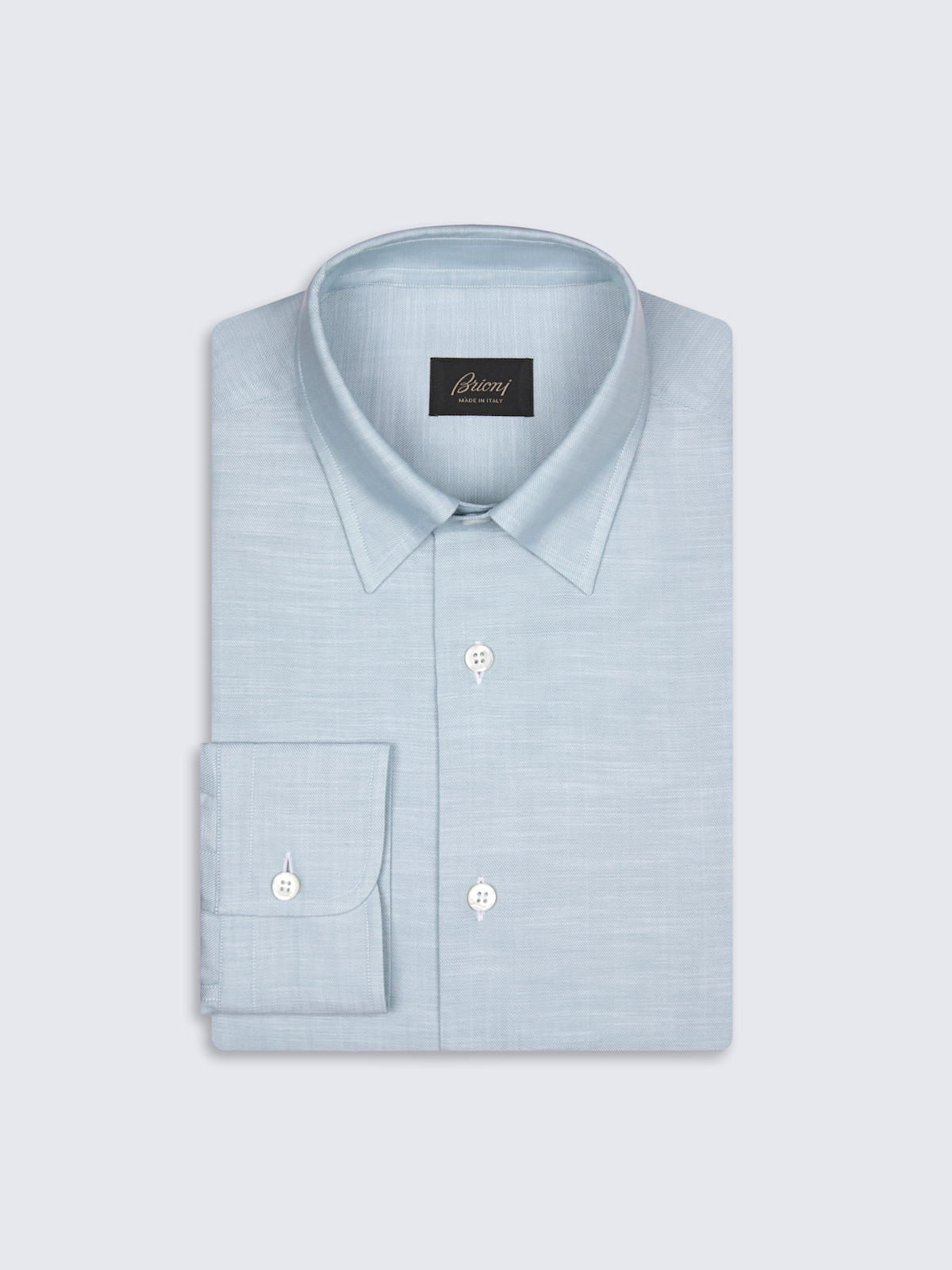 Light blue cotton hidden button-down shirt