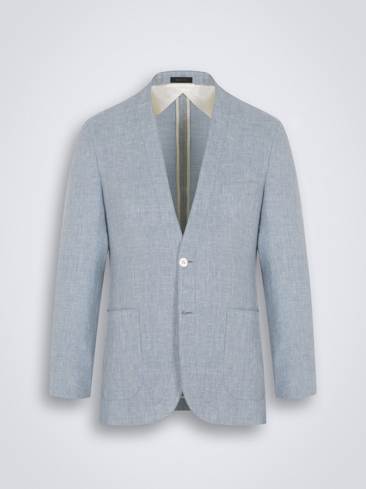 Sky blue linen, wool and silk Jardigan