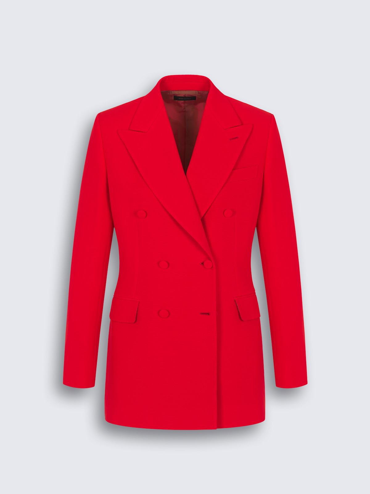 Red wool and silk double-breasted Flavia jacket