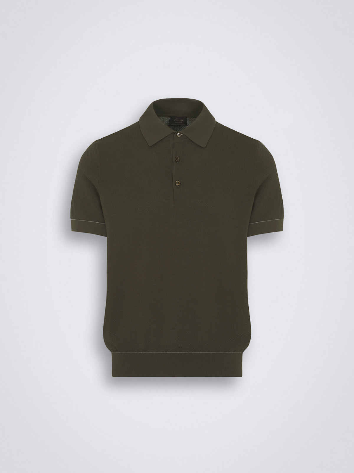 Olive green Sea Island piqué cotton polo