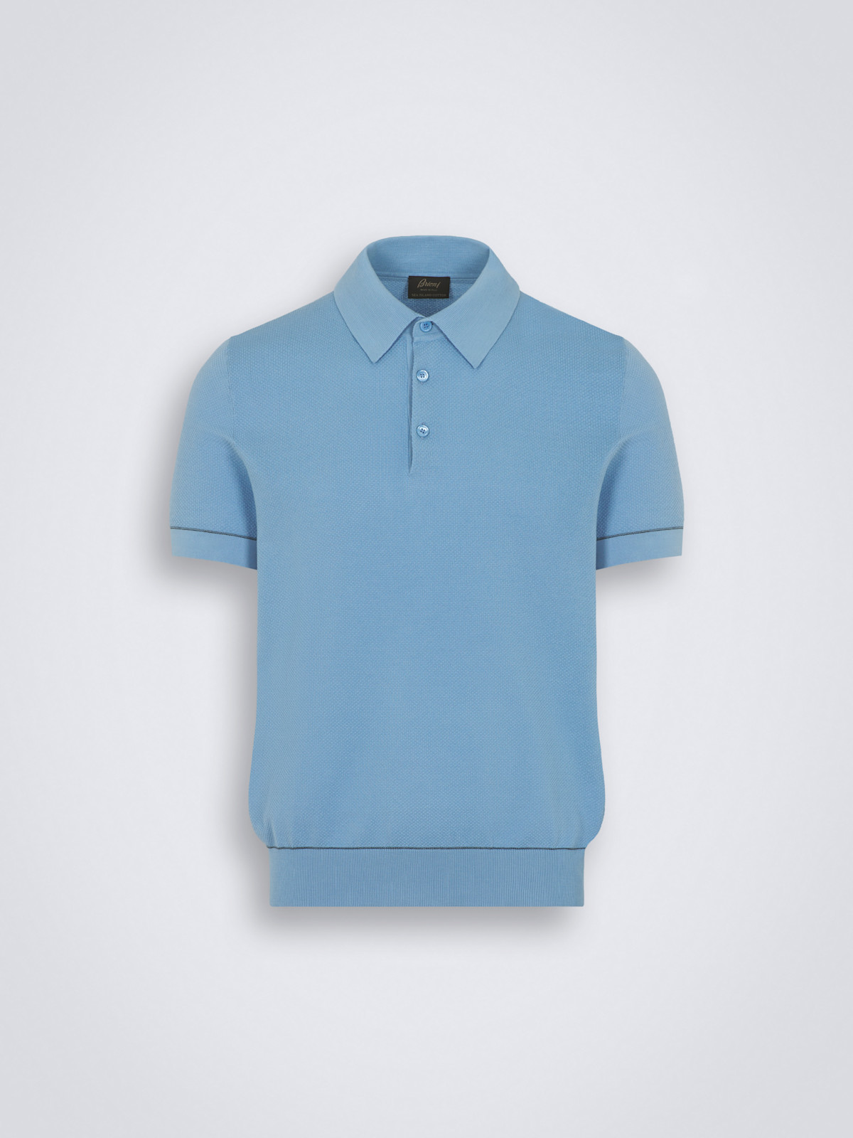 Sky blue Sea Island piqué cotton polo