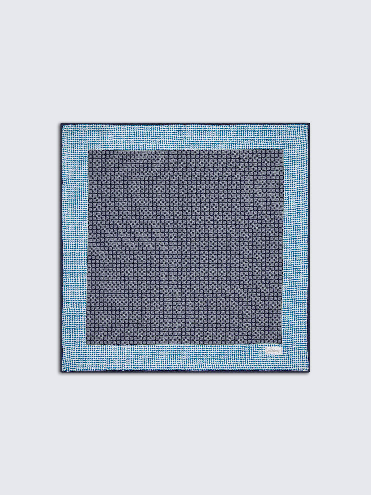 Sky and midnight blue micro motif silk pocket square