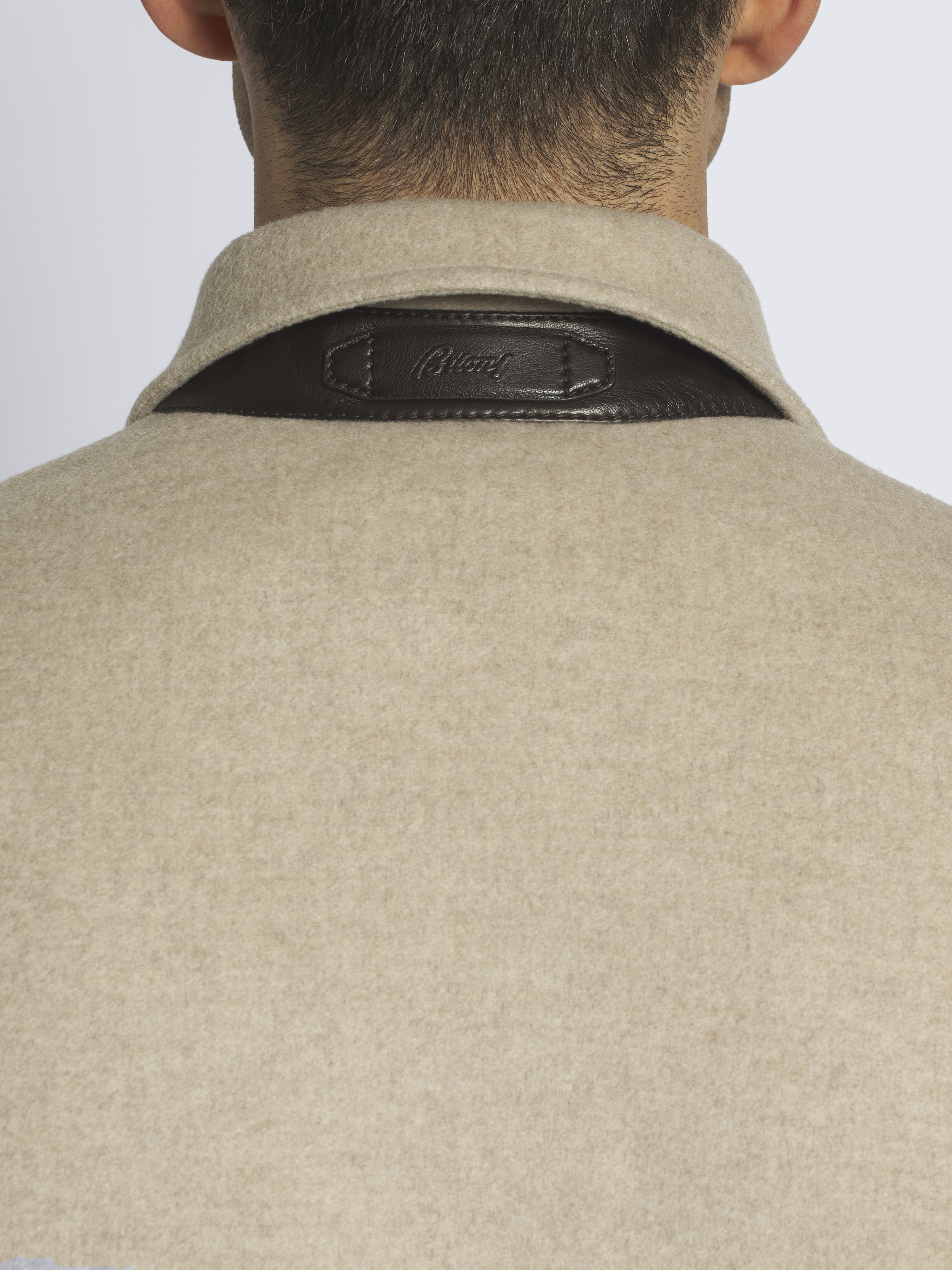 Beige cashmere double-splittable shirt collar blouson | Brioni® US ...