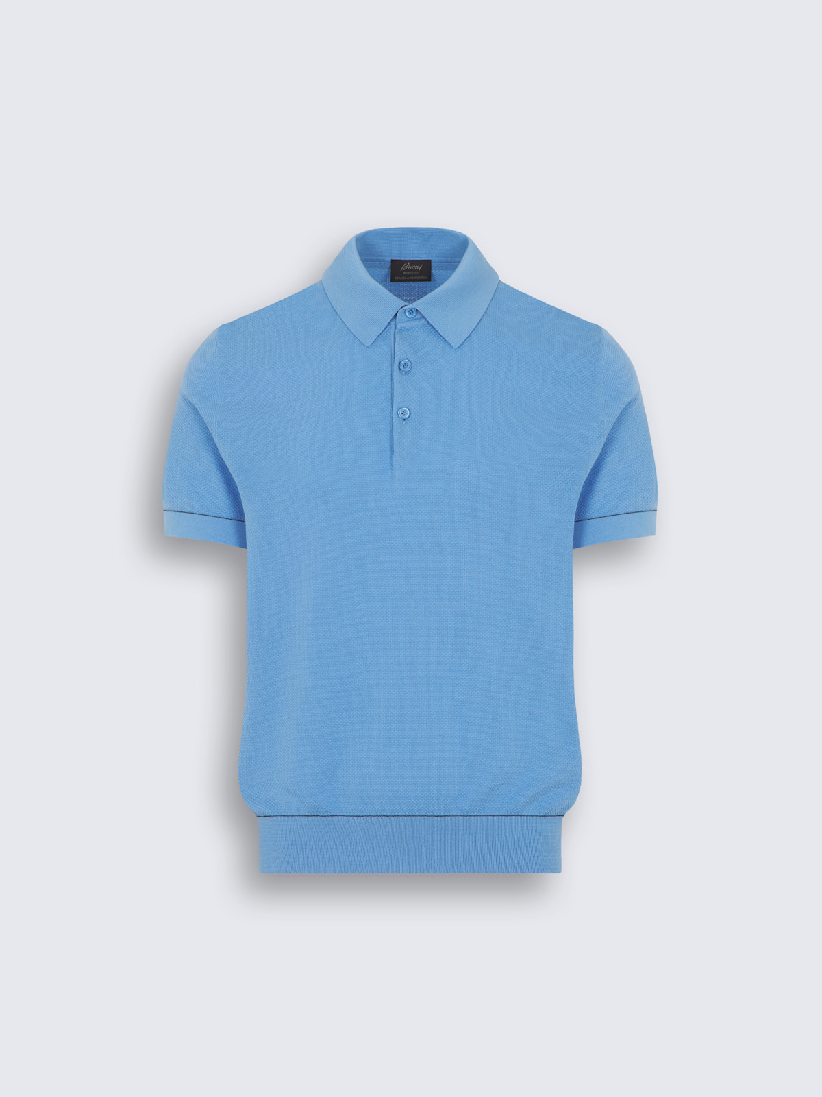 Sky blue Sea Island cotton piqué polo