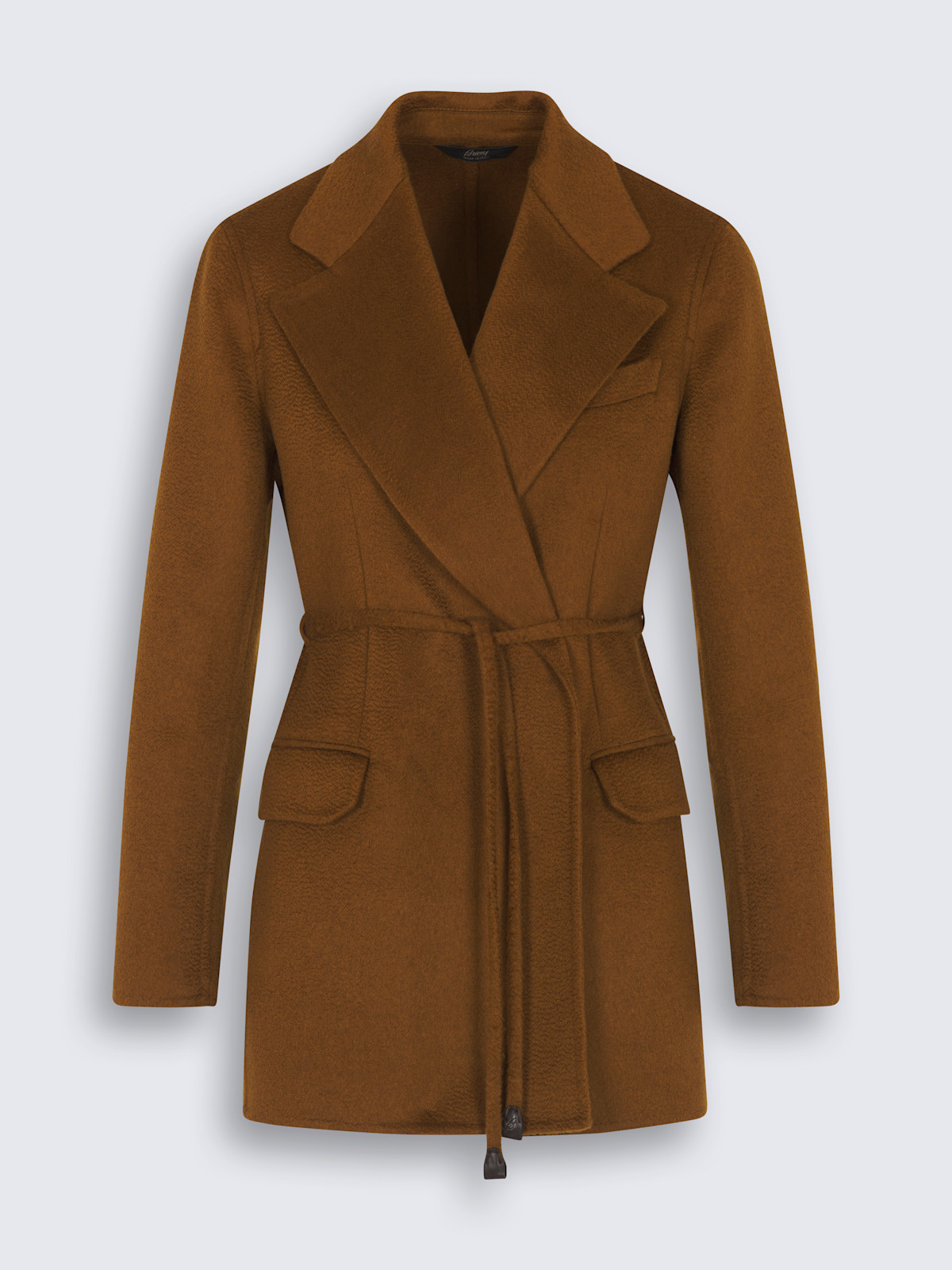 Brown cashmere double-splittable jacket