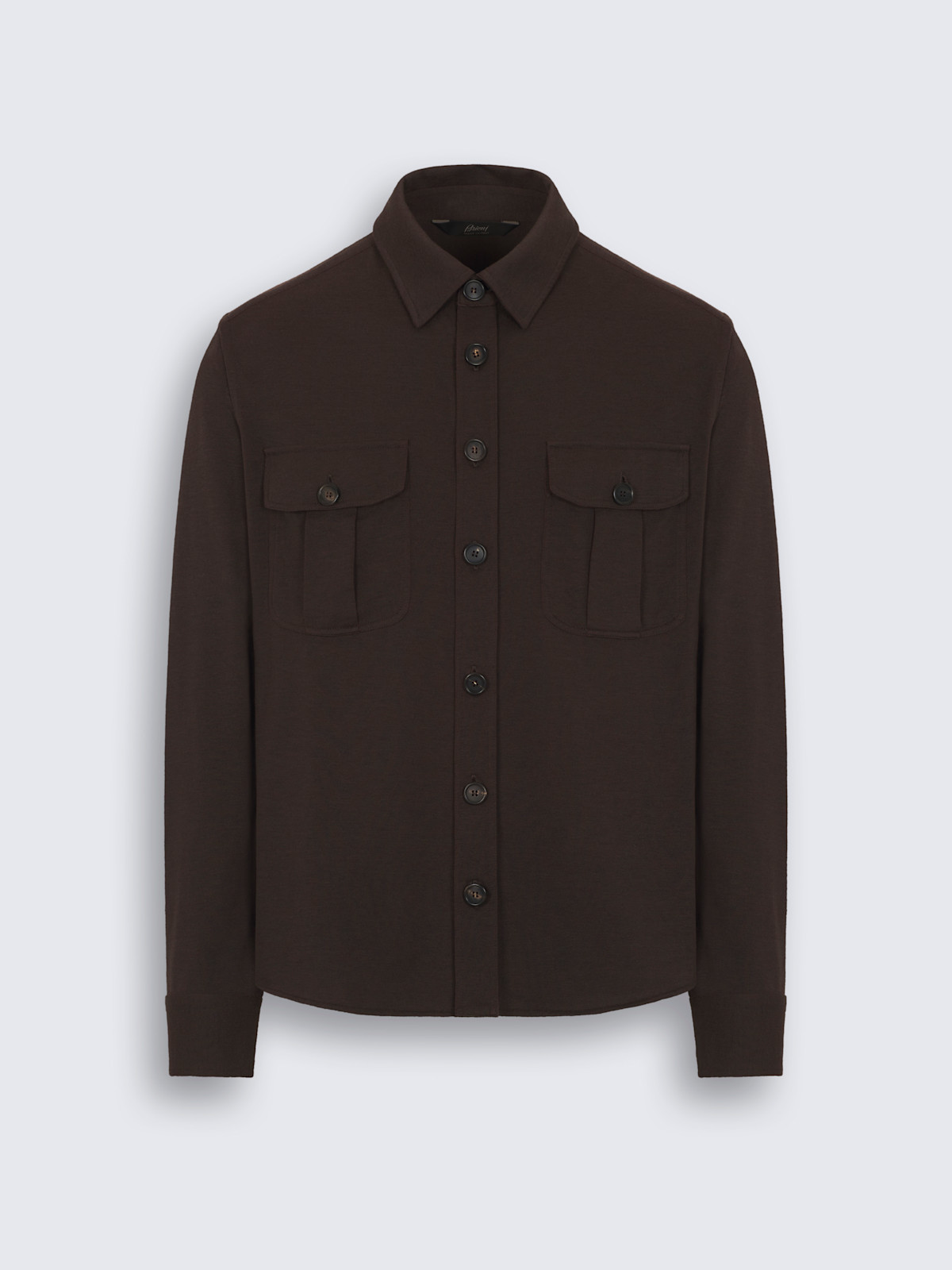 Dark brown cotton and silk shirt