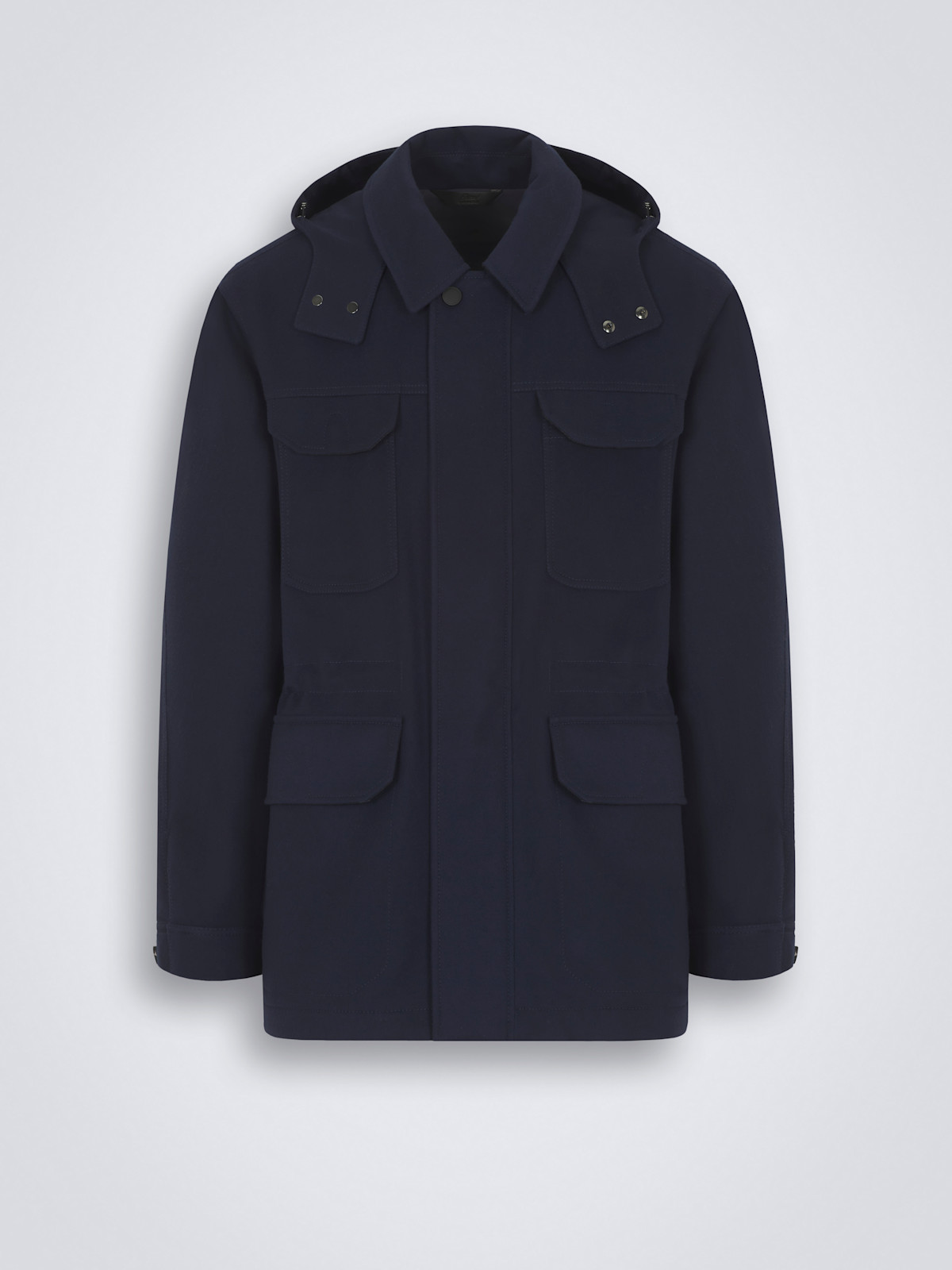 Navy blue Super 210's wool field jacket