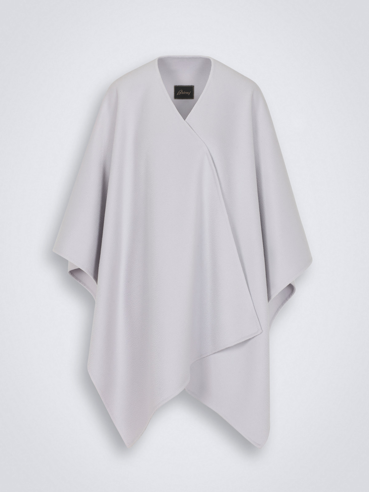Ice grey double-splittable cashmere cape