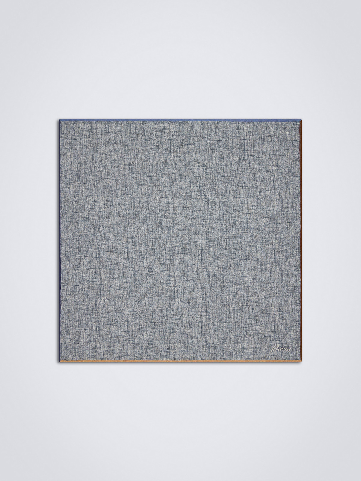 Grey and brown silk pocket square | Brioni® US Official Store