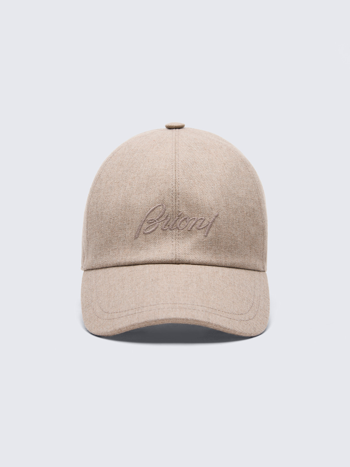 Taupe cashmere and wool flannel baseball hat