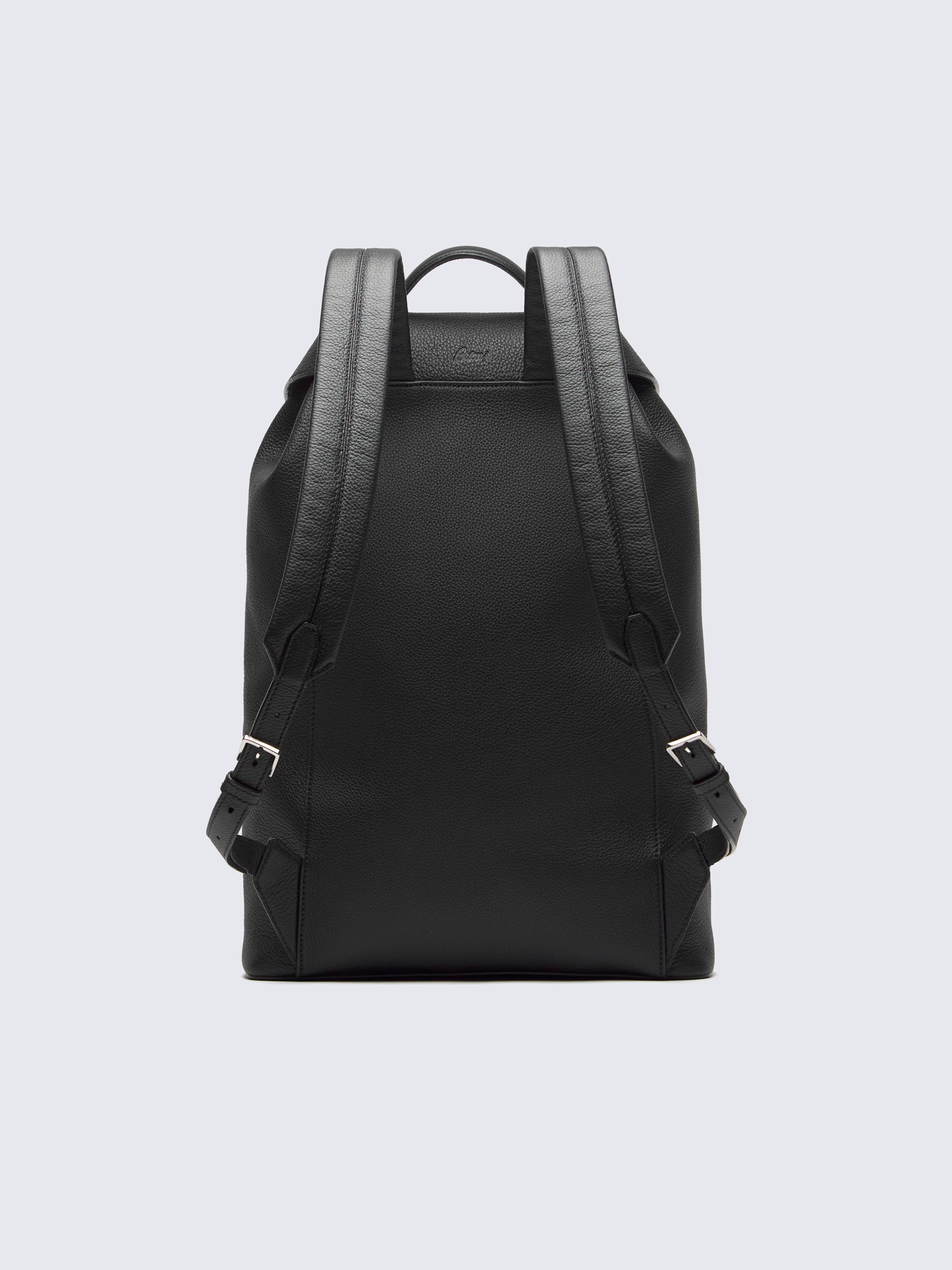 Black Grained Leather Backpack Brioni® Ww Official Store