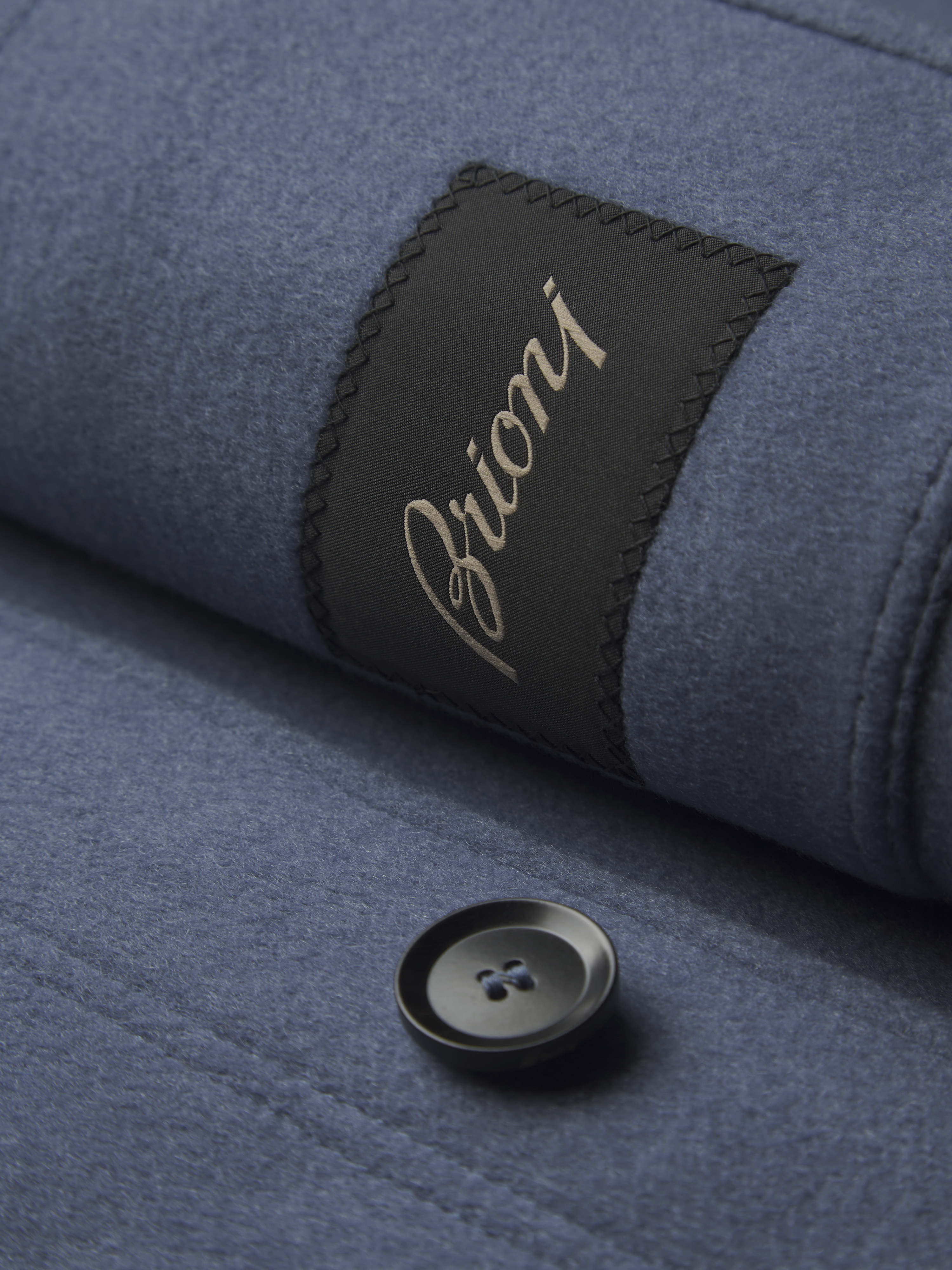 Steel blue cashmere double-splittable workwear jacket | Brioni® SA ...