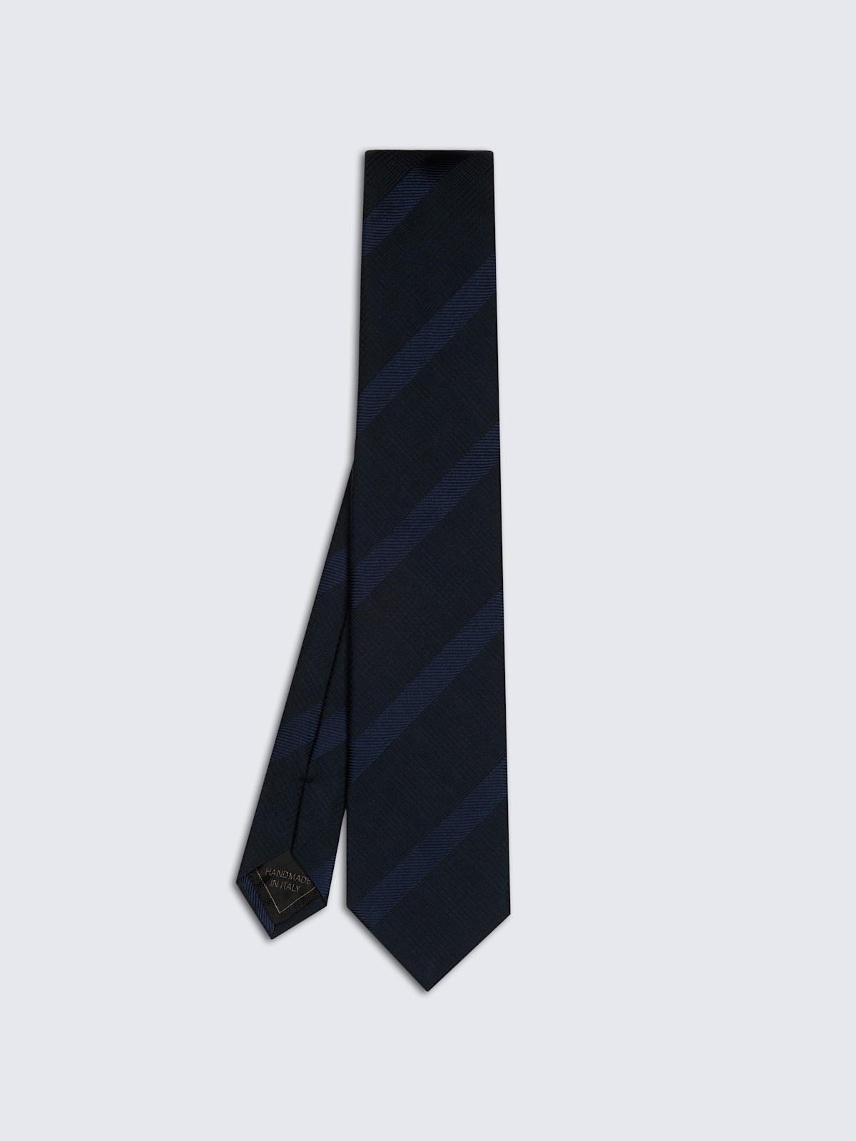 Navy blue regimental silk and cotton tie