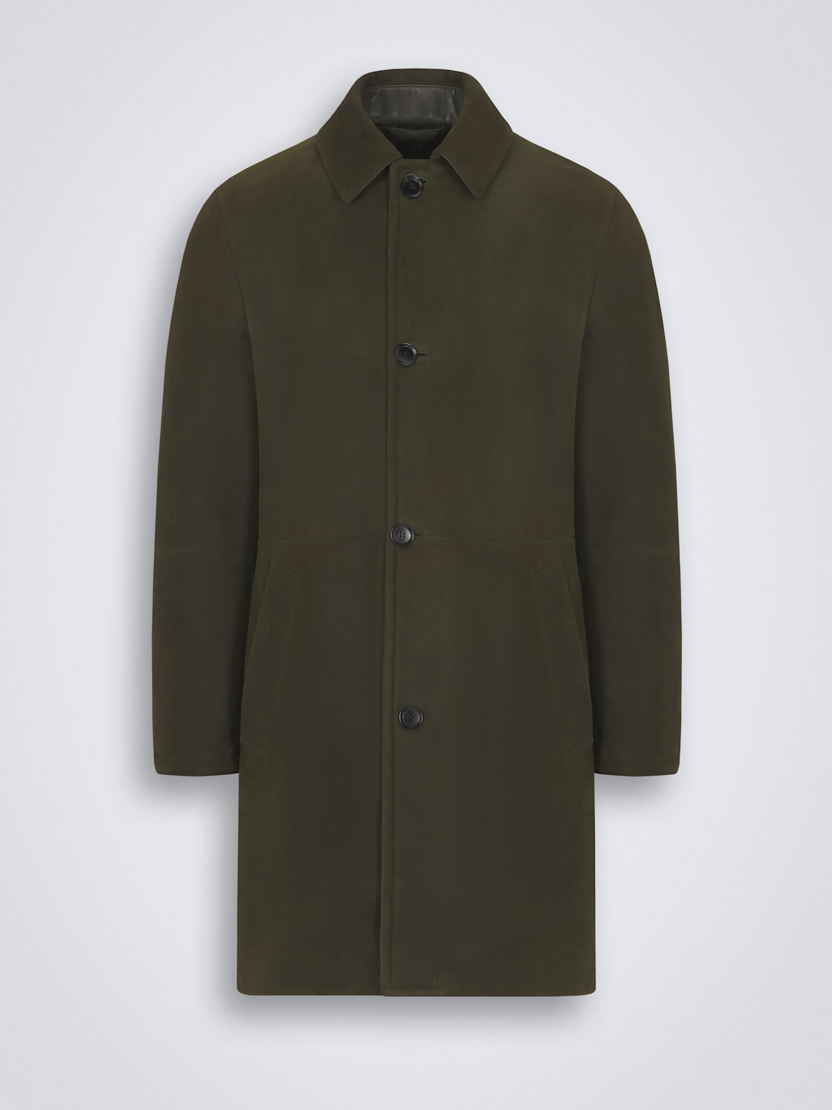 Olive green shearling car coat | Brioni® WW Official Store