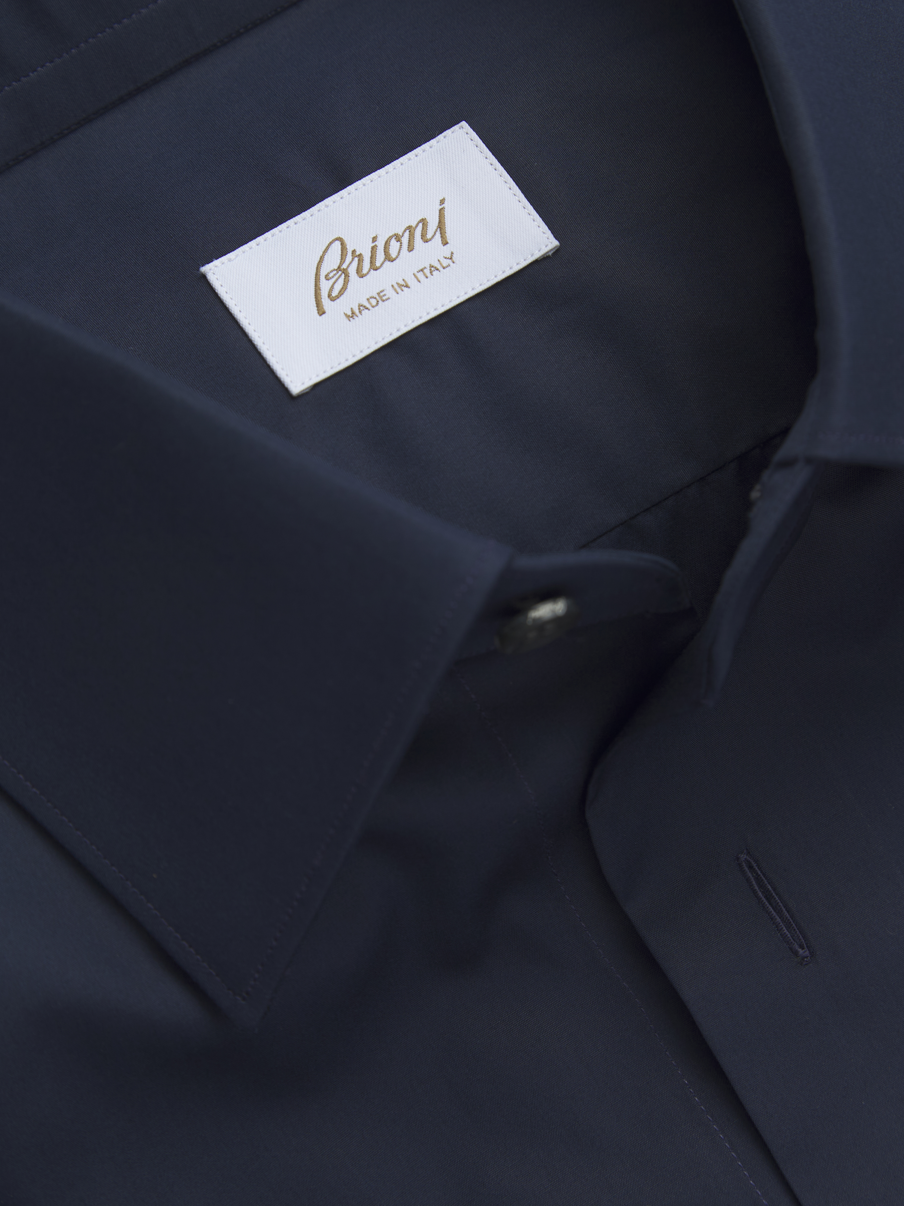 Essential navy blue cotton formal shirt | Brioni® US Official Store