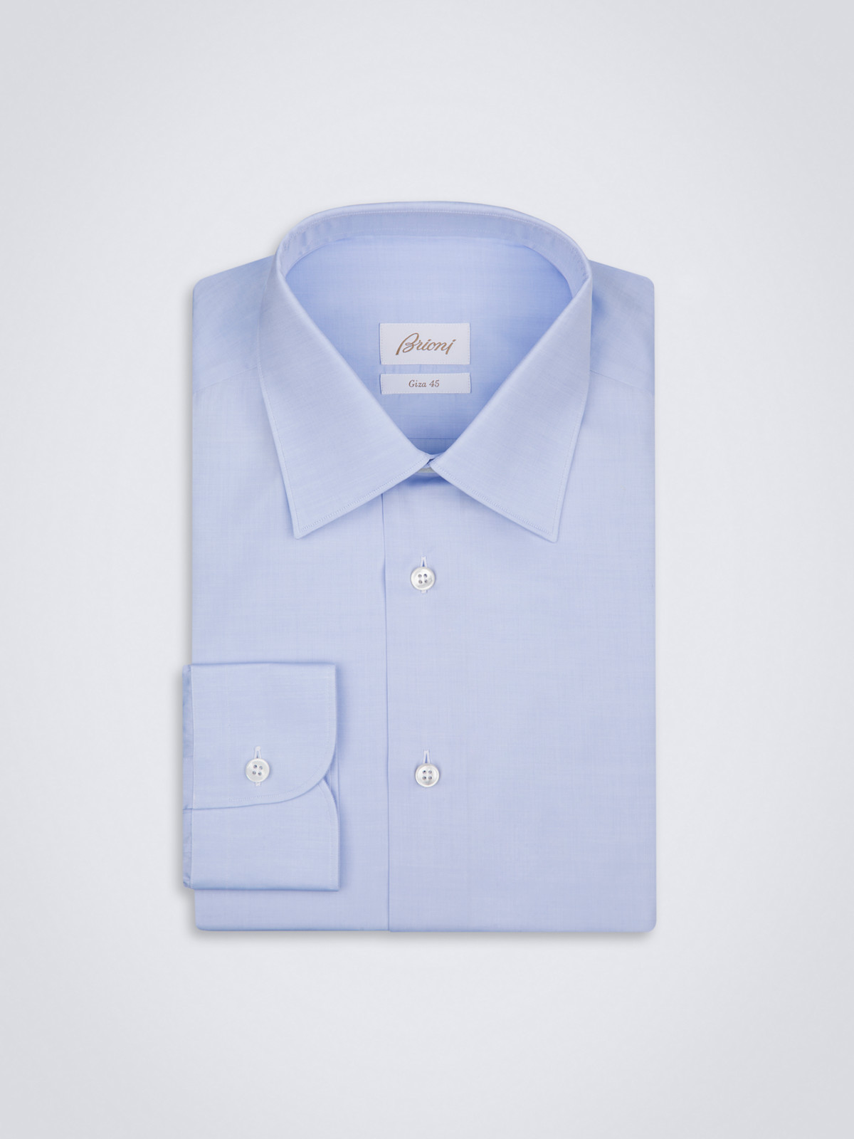 Essential sky blue Giza 45 cotton twill formal shirt