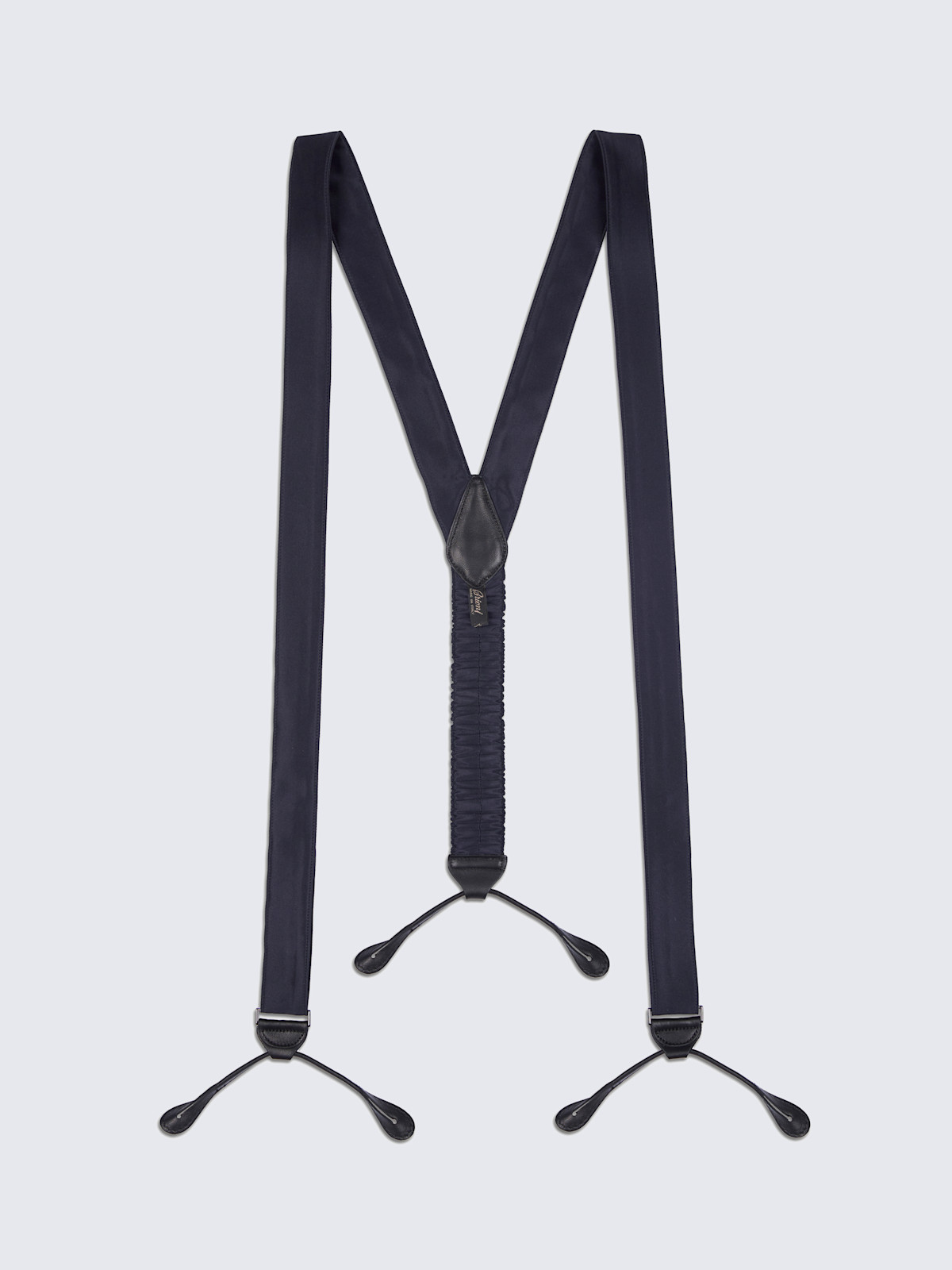 Essential midnight blue silk tuxedo suspenders | Brioni® US Official Store