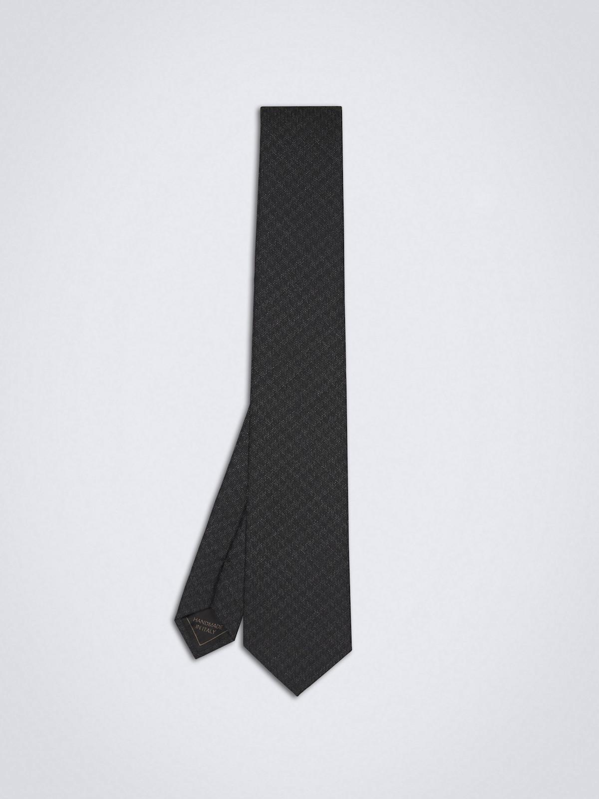 Charcoal grey houndstooth wool tie
