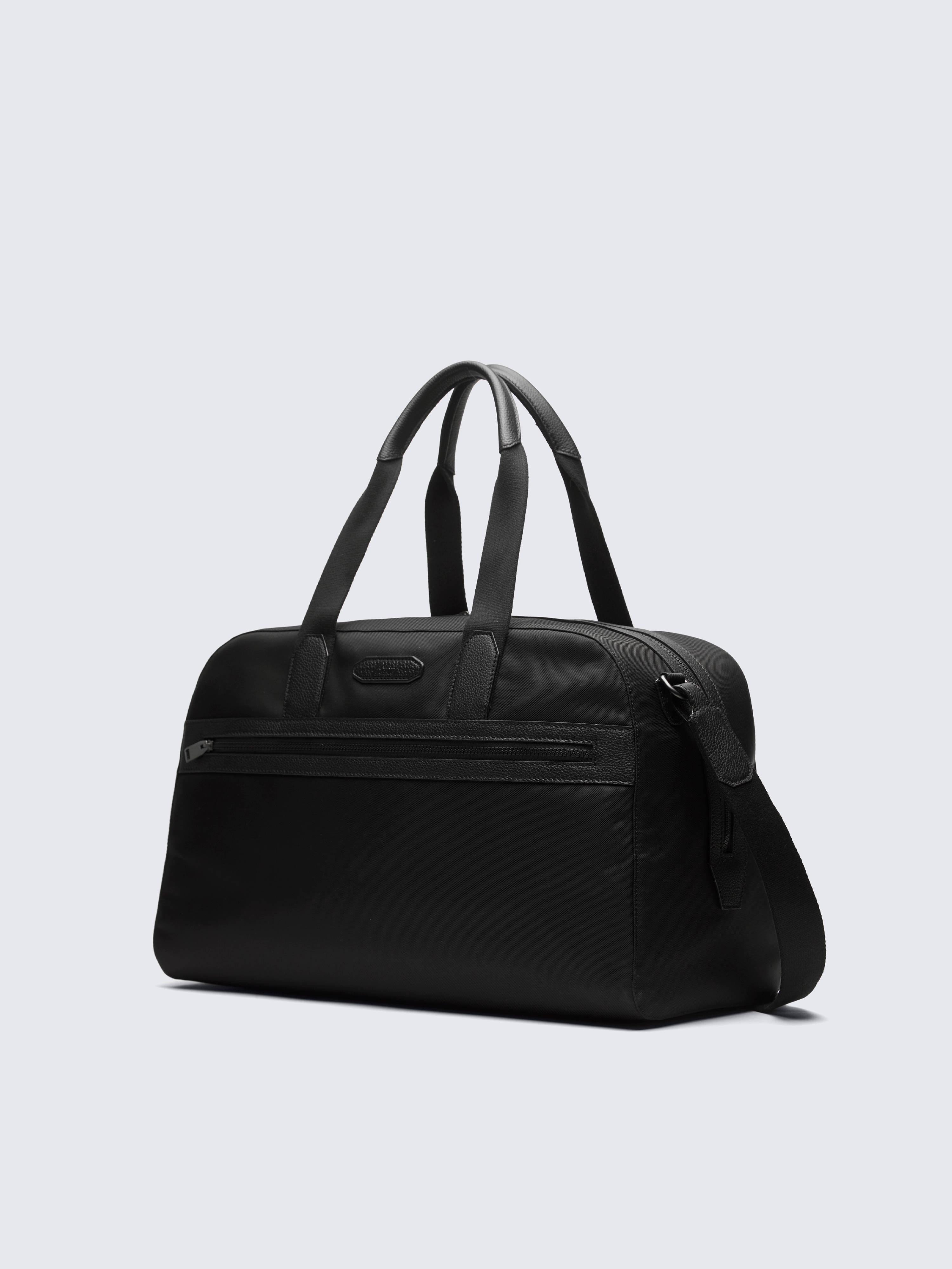 Black Nylon And Grained Leather Travel Tote Brioni® Gb Official Store