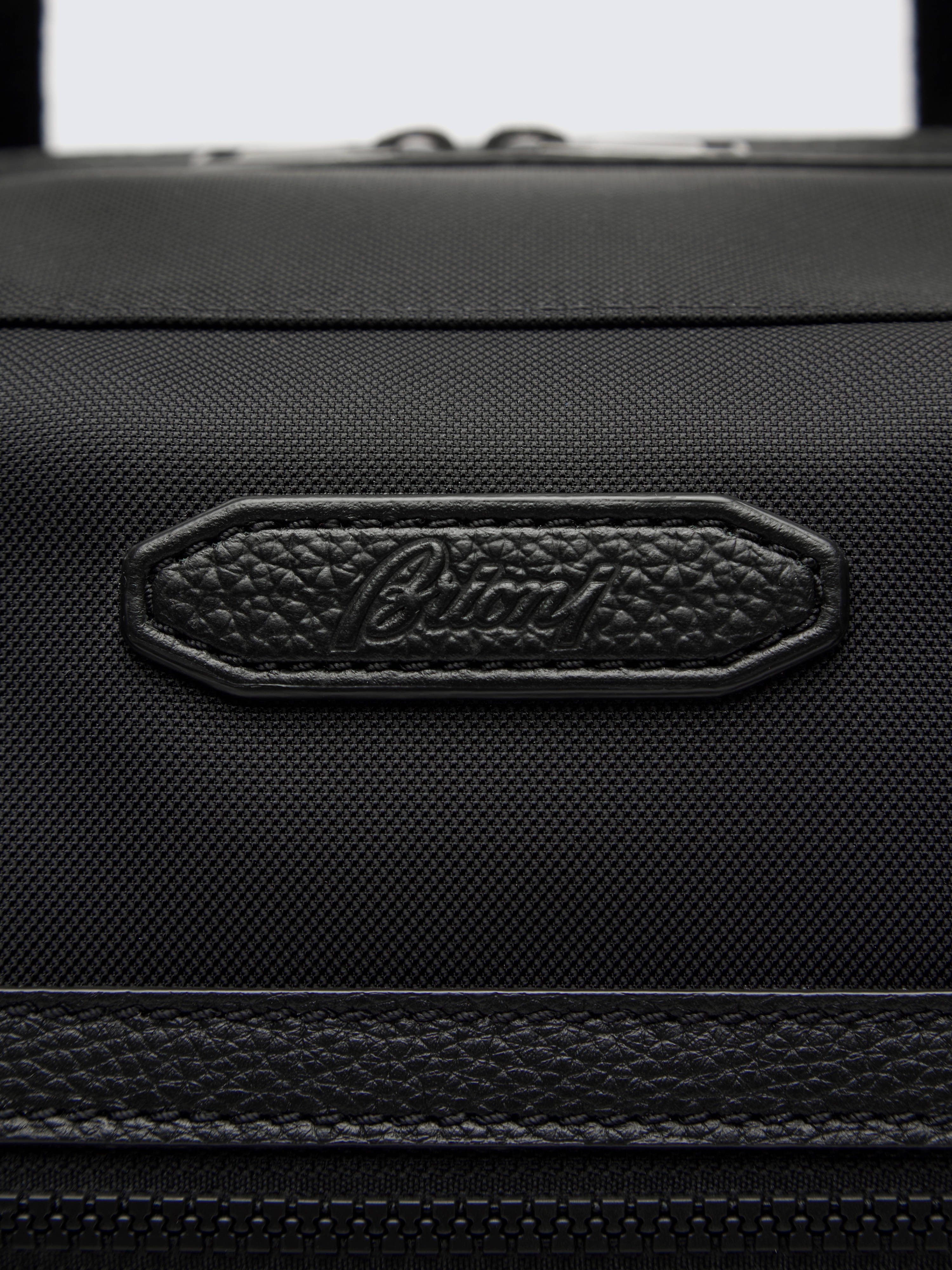 Black Nylon And Grained Leather Travel Tote Brioni® Th Official Store