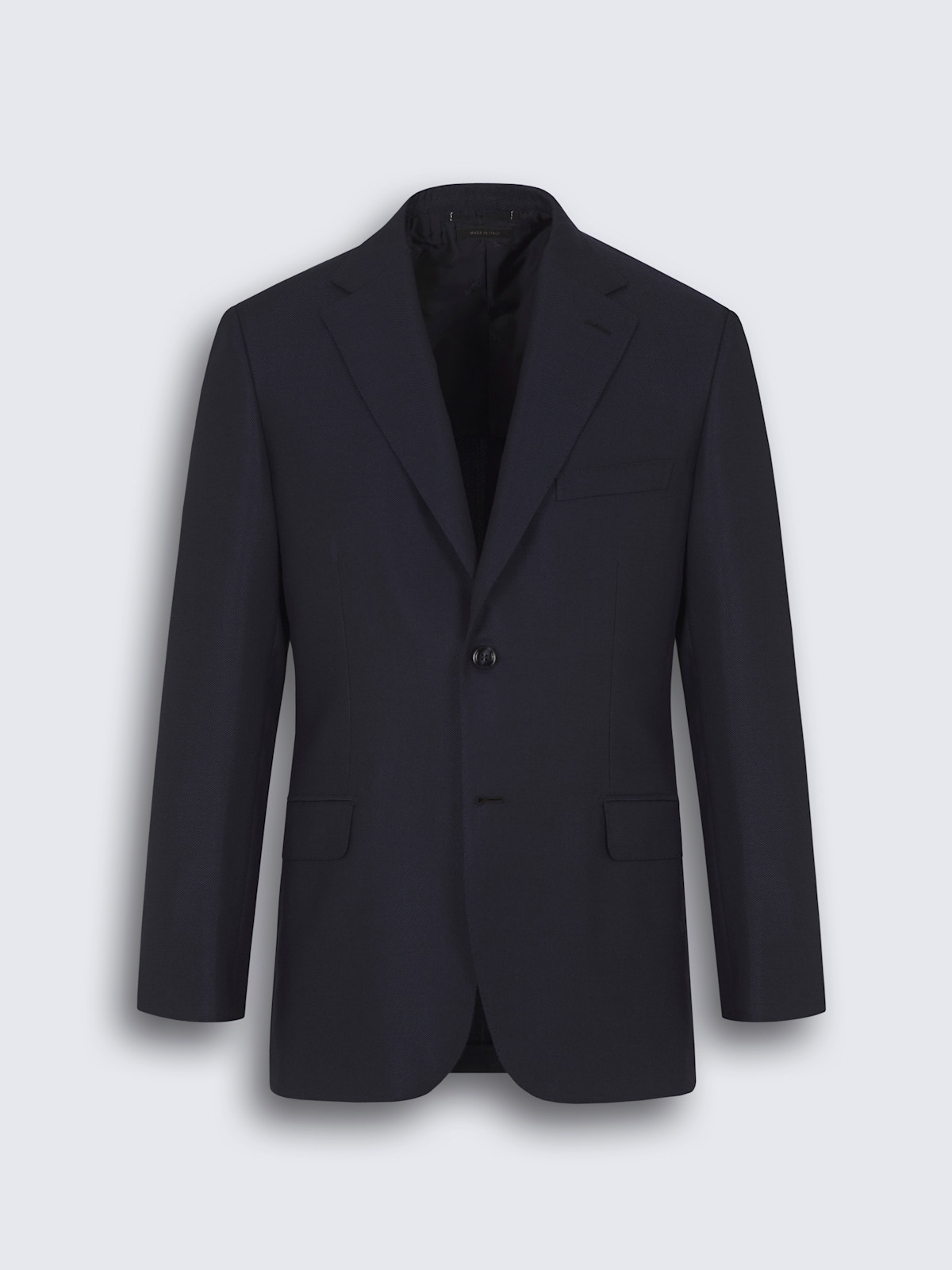 Navy and royal blue hopsak wool, cashmere and silk Ravello jacket