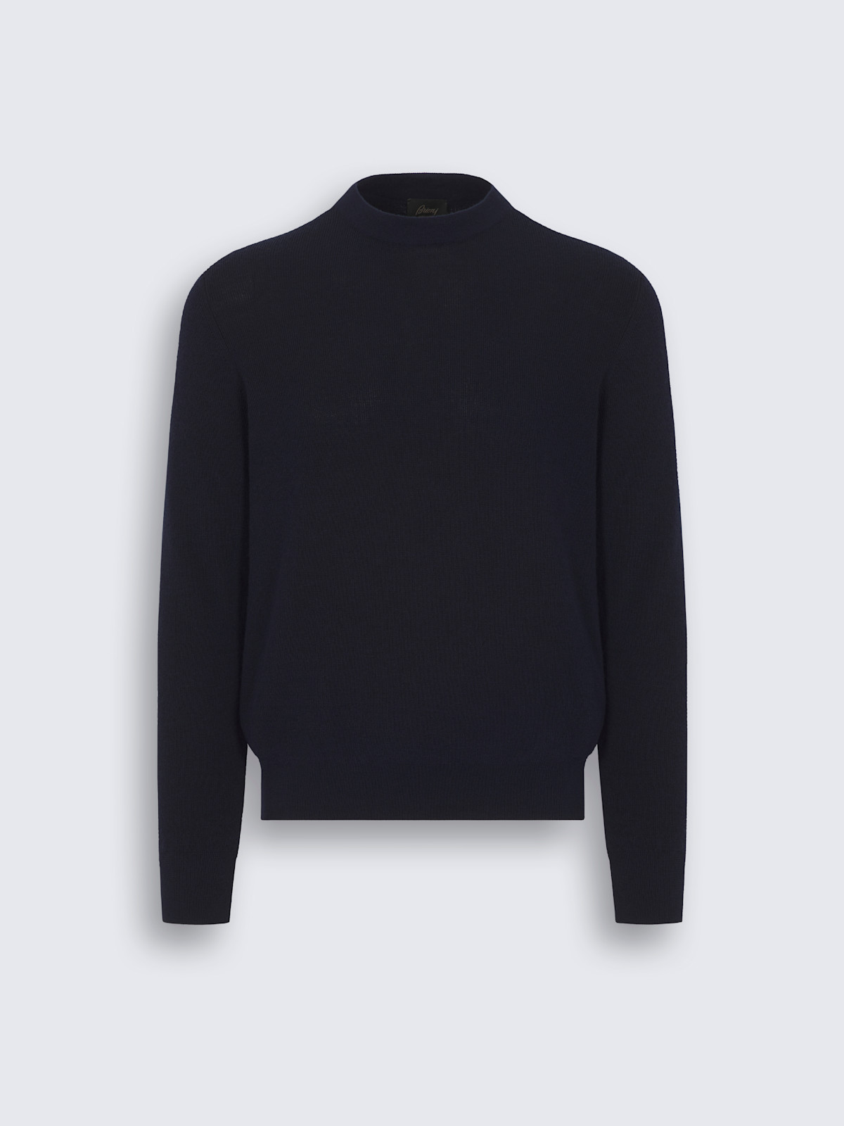 Midnight blue vicuña and cotton crewneck sweater