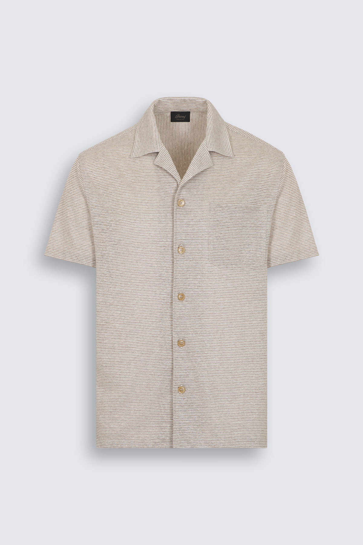 Brown and white striped shirt