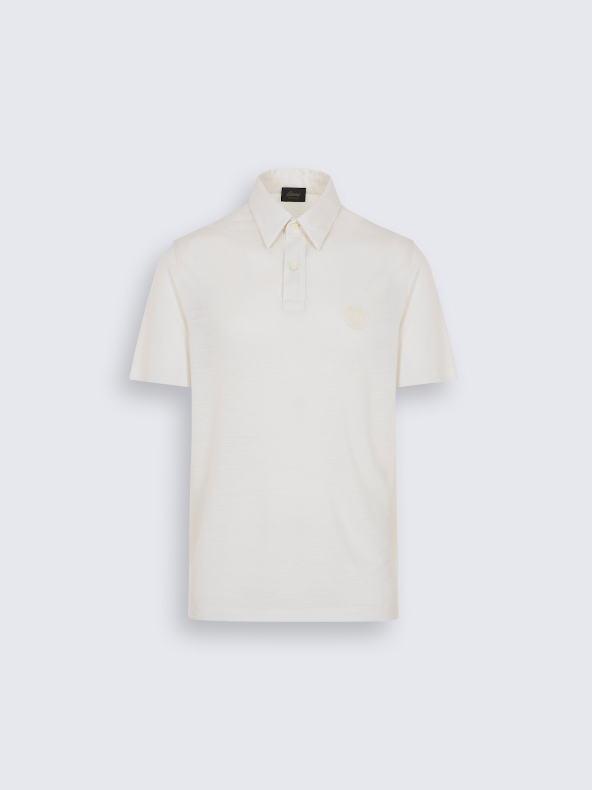 White tech wool polo