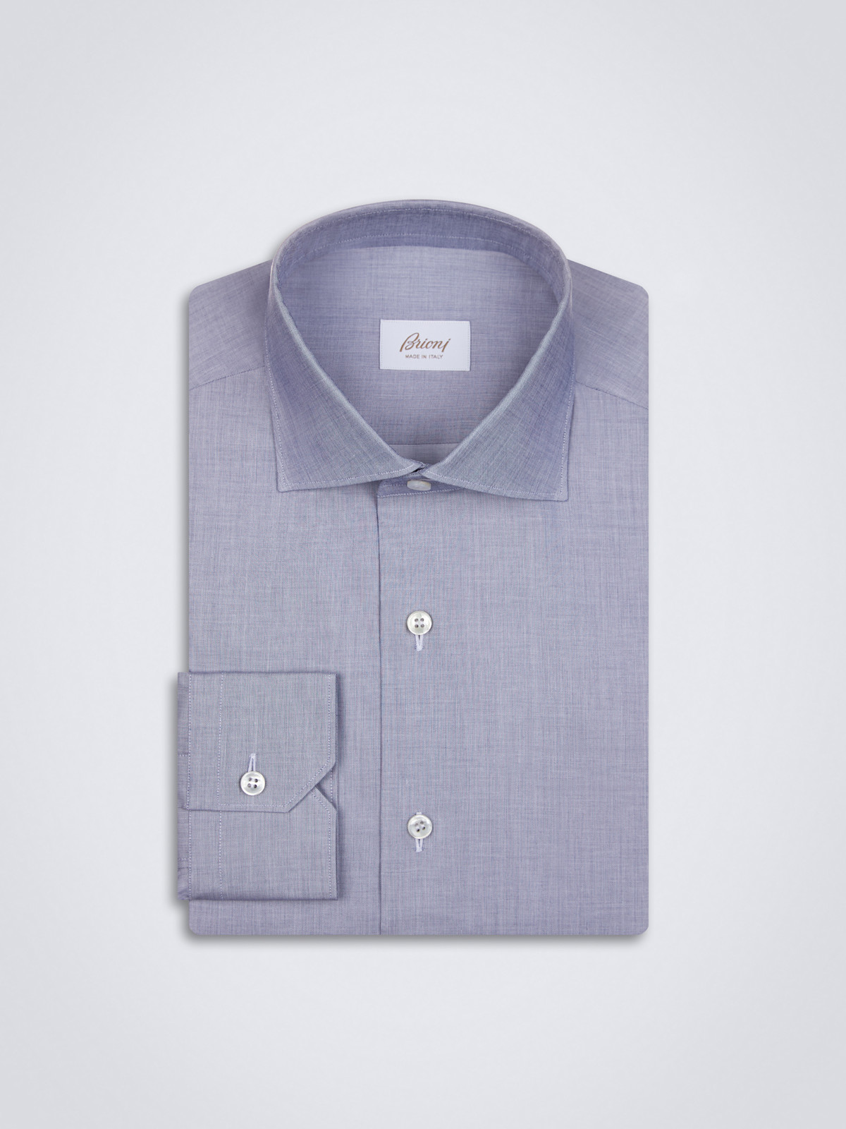 Essential navy blue cotton formal shirt | Brioni® NZ Official Store