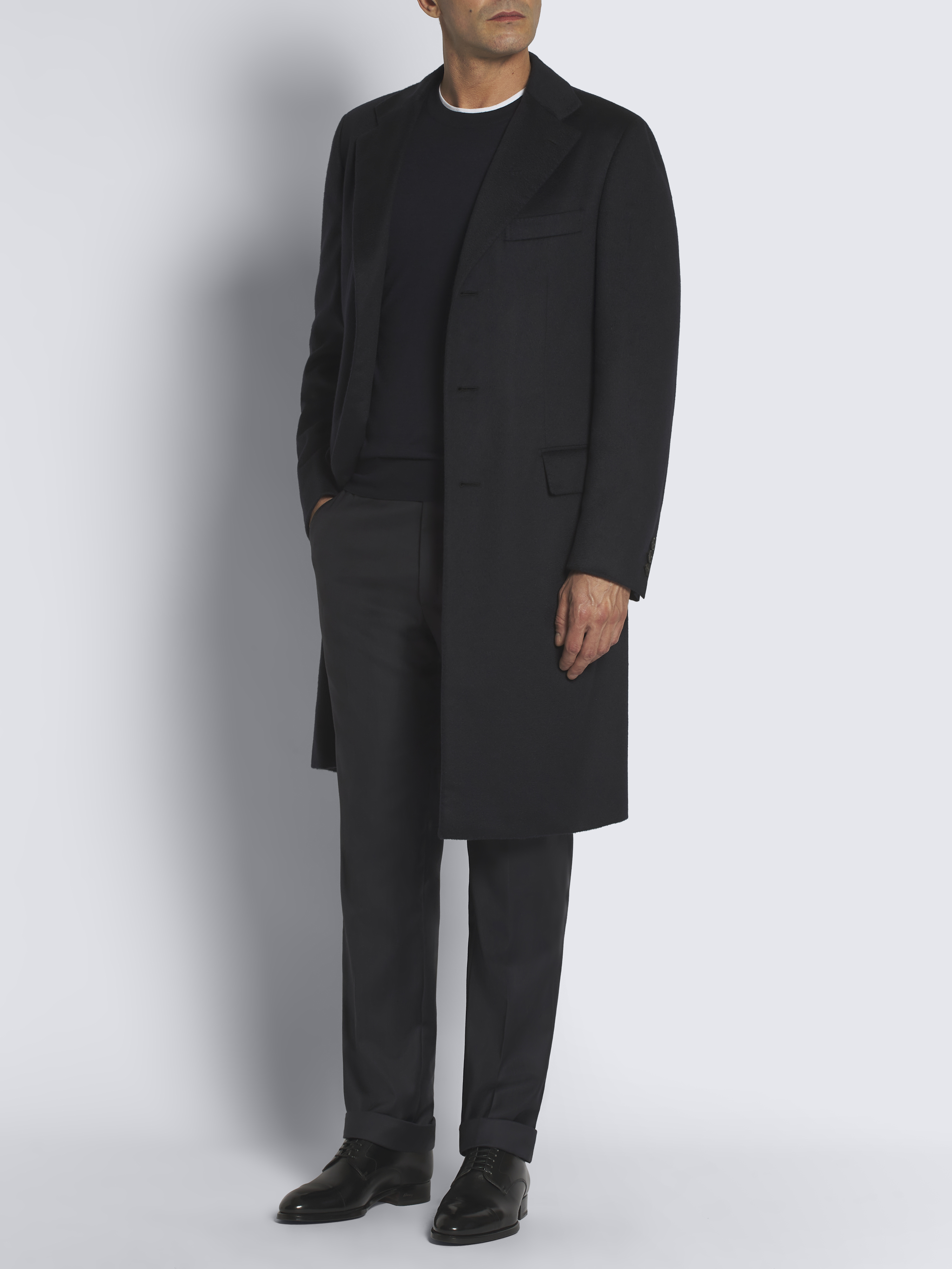 Essential navy blue cashmere Brunico overcoat | Brioni® US Official Store