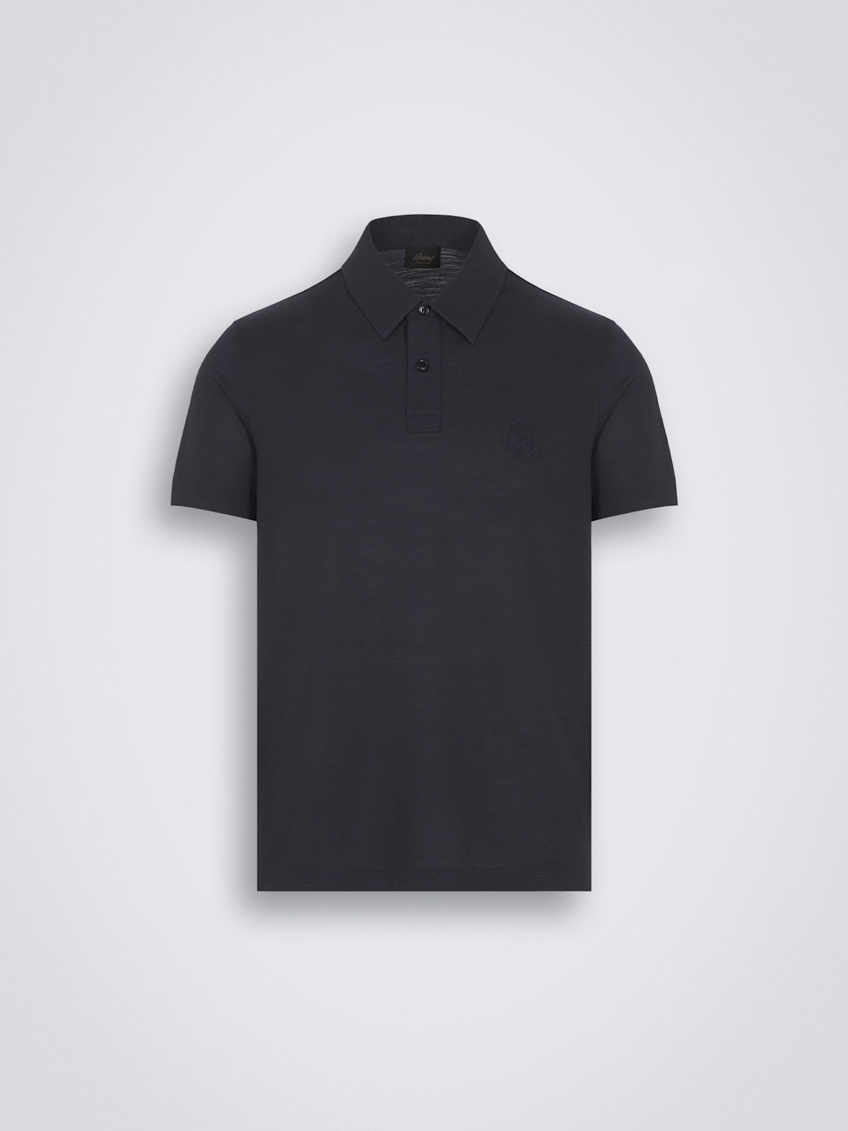 Navy blue tech wool polo