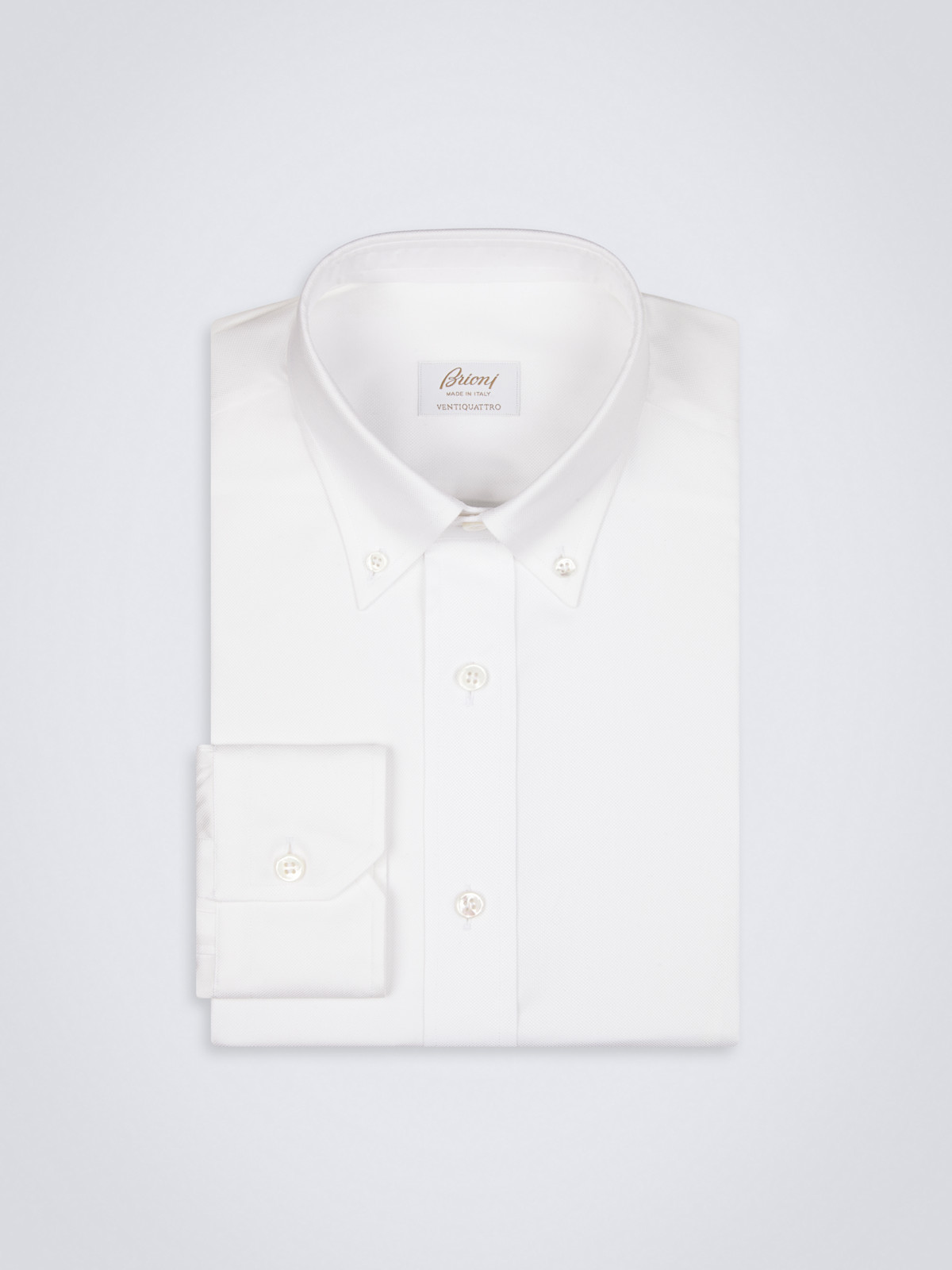 White organic cotton button-down formal shirt | Brioni® ZA Official Store