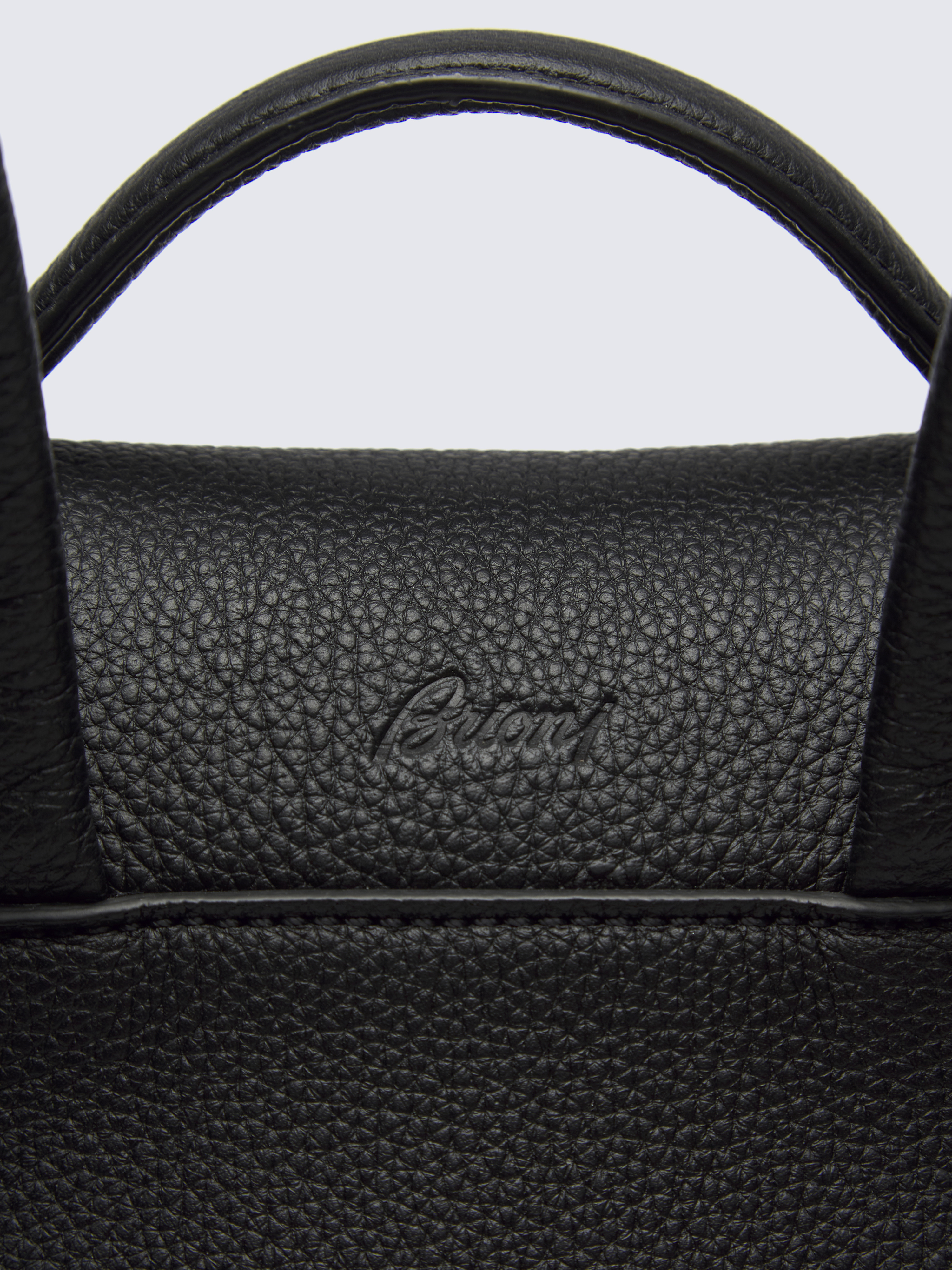 Black grained leather backpack | Brioni® GB Official Store