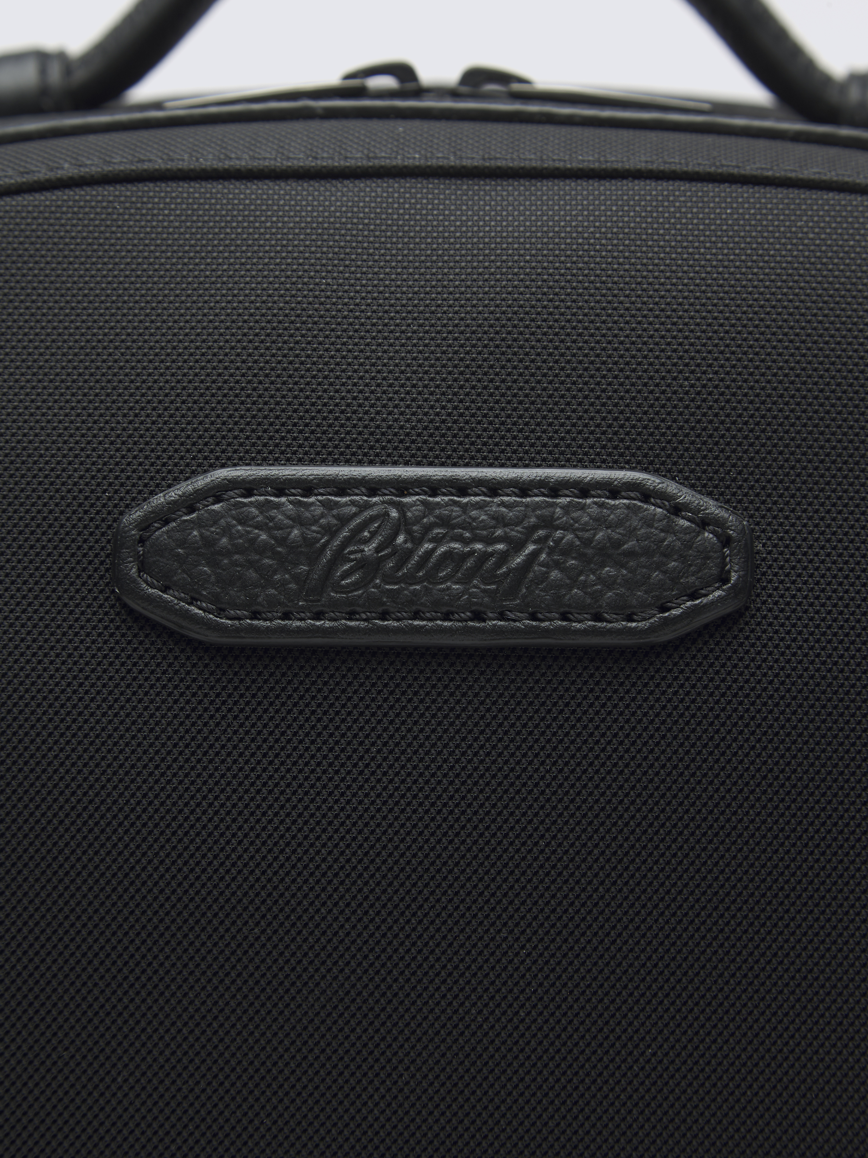 Black nylon and grained leather backpack | Brioni® AU Official Store