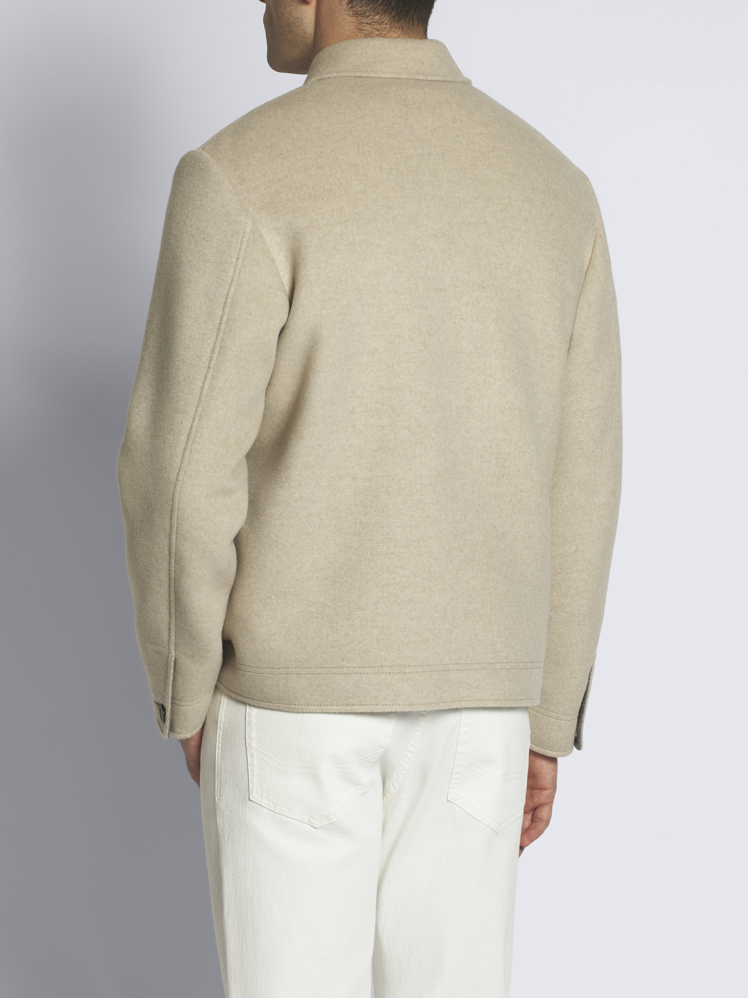 Beige cashmere double-splittable shirt collar blouson | Brioni® US ...