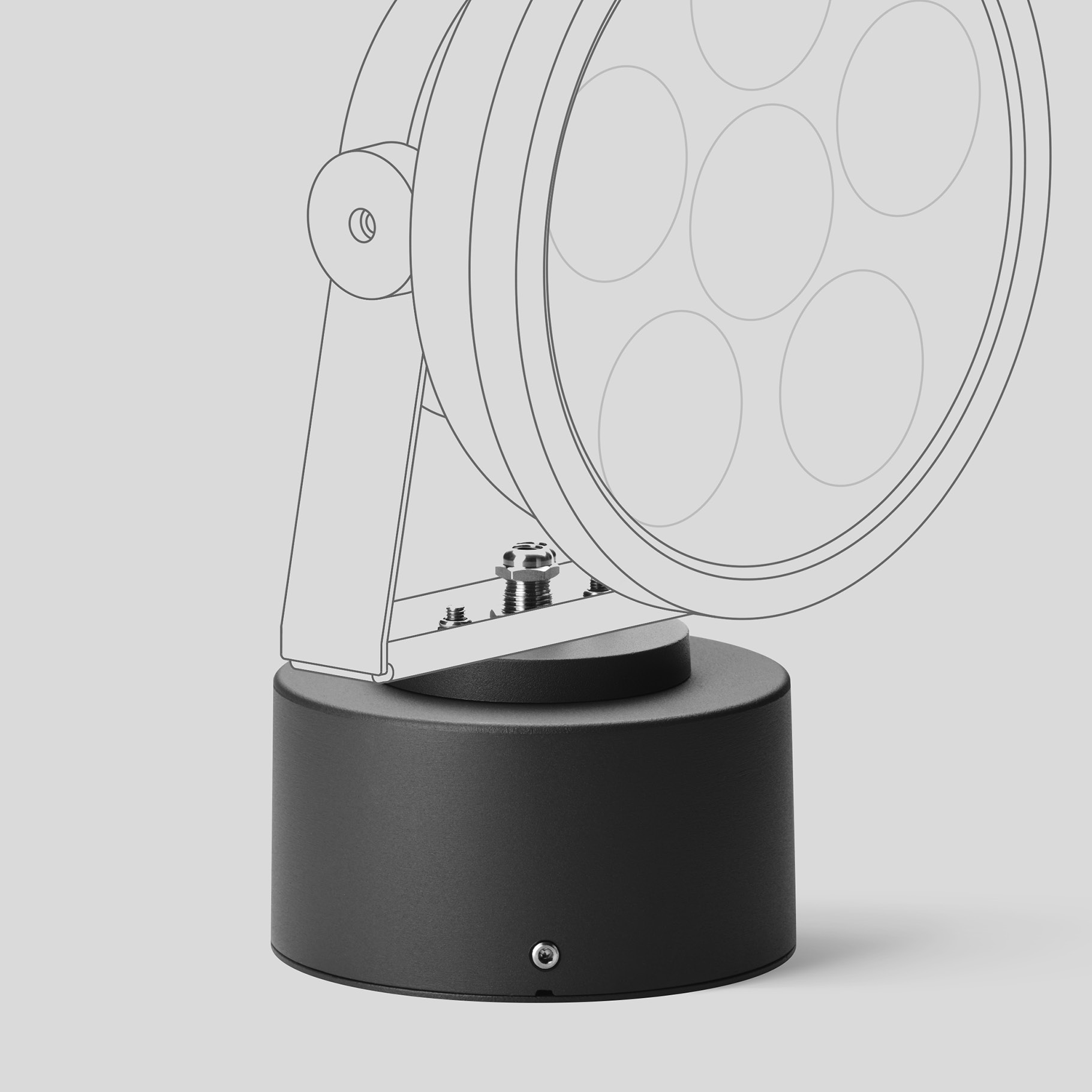 Mounting base to accommodate a junction box · BEGA