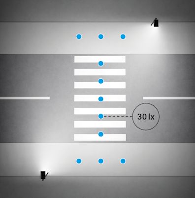 Pole-top luminaires for pedestrian crossings · BEGA