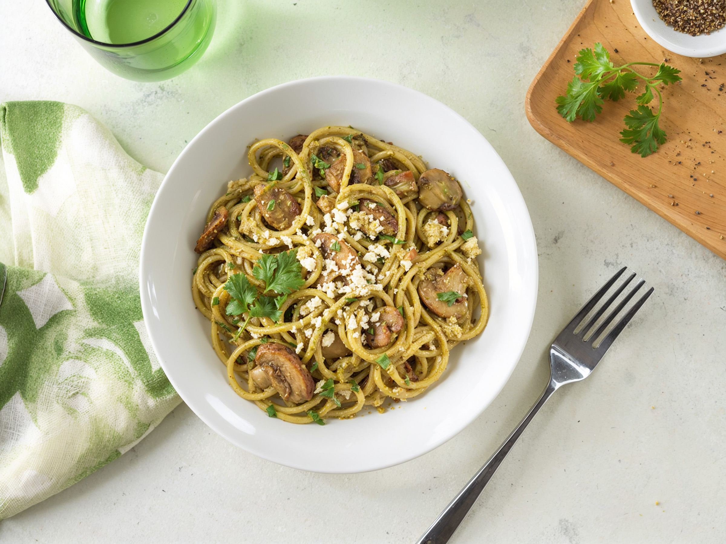 Spaghettoni al Pesto alla Genovese e funghi | Barilla