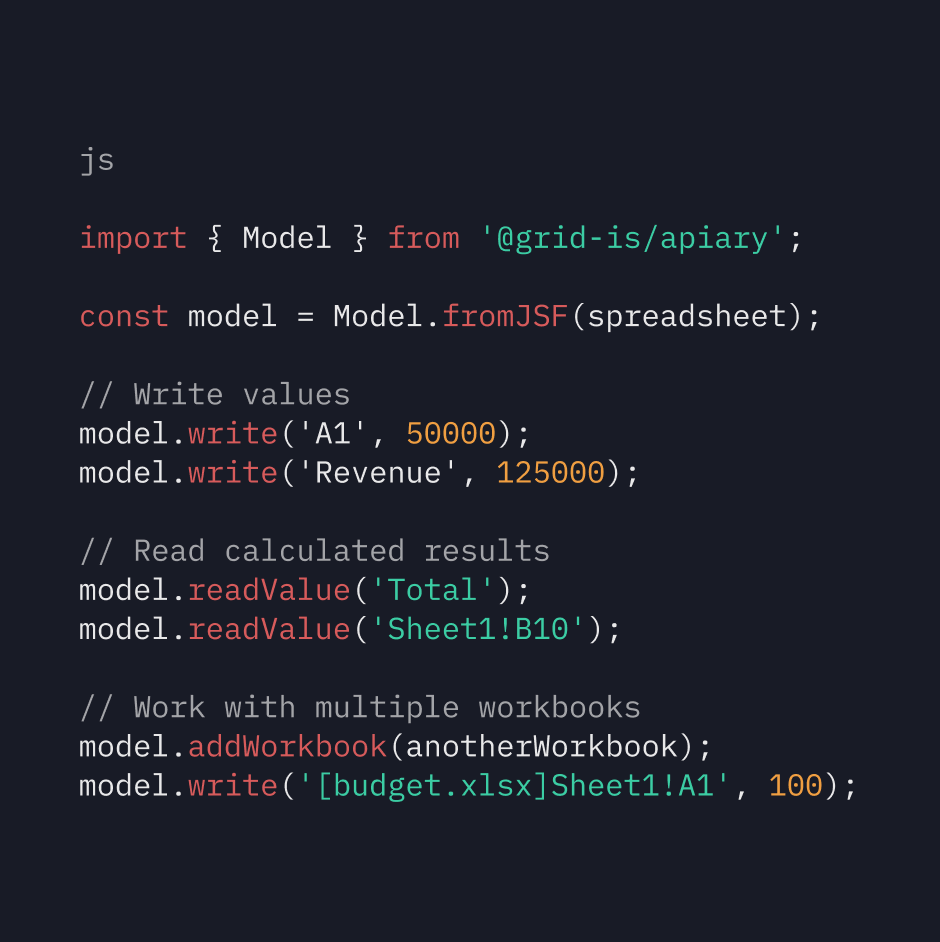 GRID — Spreadsheet Engine API