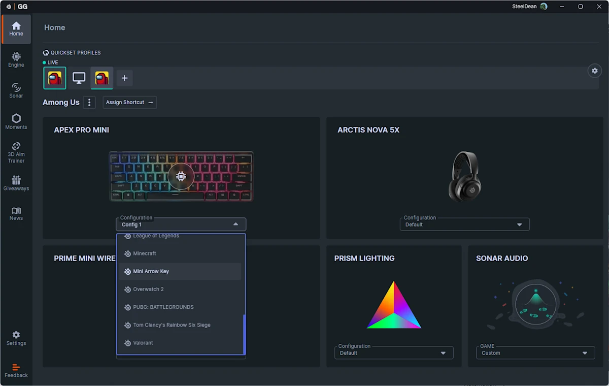 New Arrow Key QuickSet Profile for Apex Pro Mini
