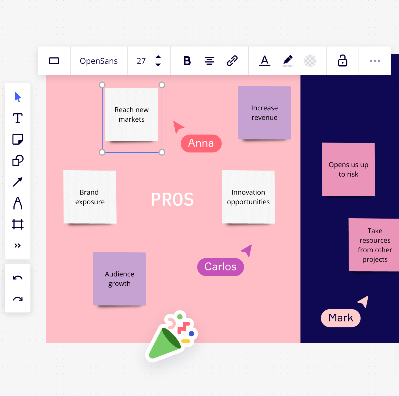 Pro Contra Liste online erstellen | Miro