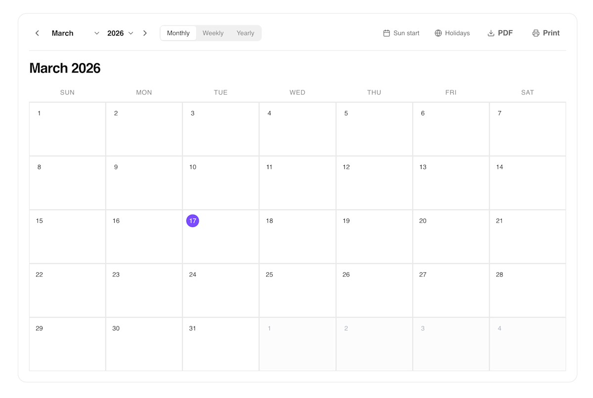 Free Calendar Maker — Create & Print Custom Calendars Online | ClickUp