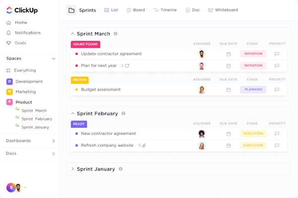 Agile Project Management Software by ClickUp™