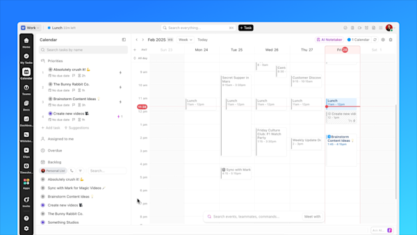 ClickUp™ Calendar: Schedule your meetings and your work—automatically
