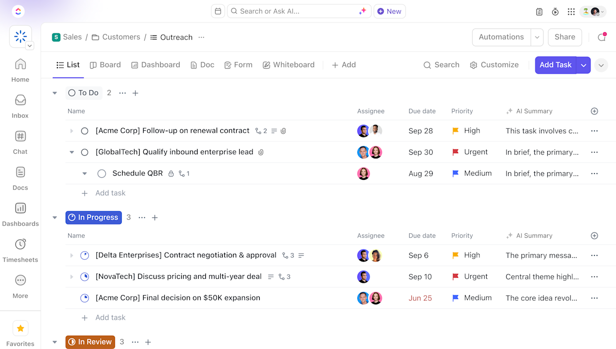 CRM Project Management Software by ClickUp™