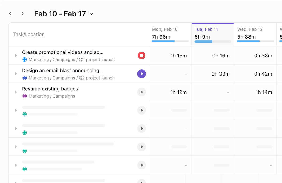 Project Management Software with Timesheets | ClickUp™