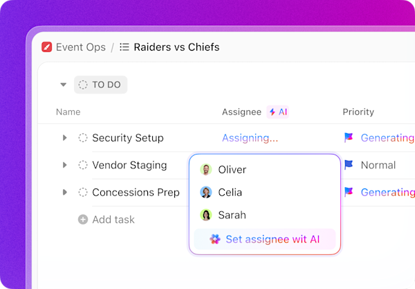 AI for Venue Operations | Stadium Operations Software | ClickUp