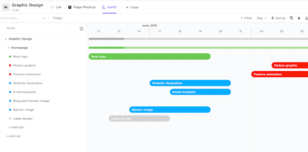 Gantt Chart Templates for Design Projects