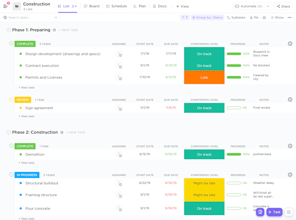 Construction Project Management Software by ClickUp™